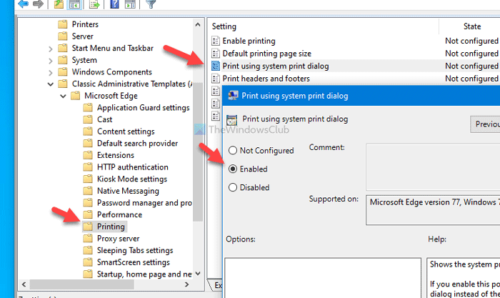 Enable System Print Dialog In Microsoft Edge In Windows 1110
