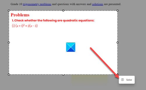 How to use Math Solver tool in Microsoft Edge for Windows 11