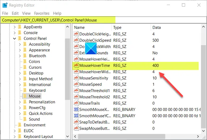 How to change Mouse Hover Time in Windows 11 How to change Mouse Hover Time in Windows 11