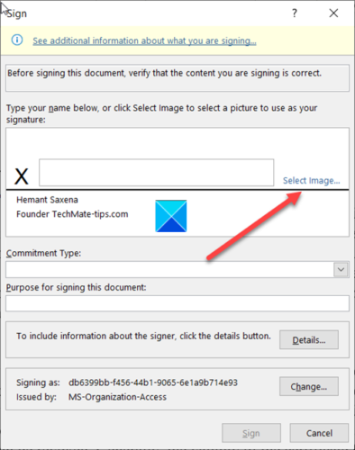 How to create a Digital Signature in Excel