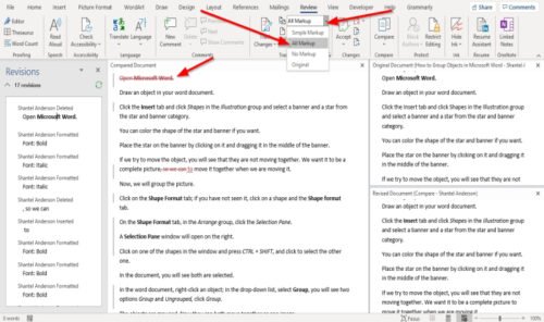 How to compare two Word documents and highlight differences