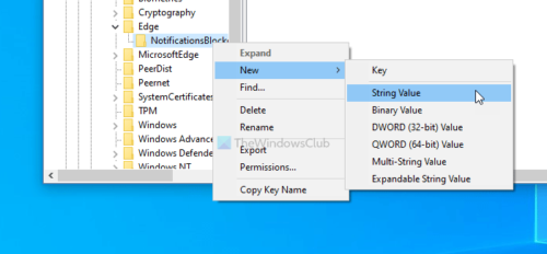 Turn off Edge Notifications in Windows 11 with GPEDIT or REGEDIT