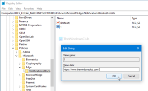 Turn off Edge Notifications in Windows 11 with GPEDIT or REGEDIT