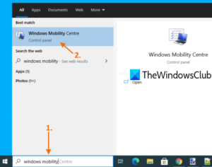 How to open Windows Mobility Centre in Windows 11