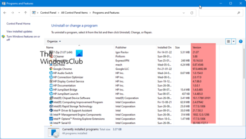 How to find Version Number of App or Program in Windows 11