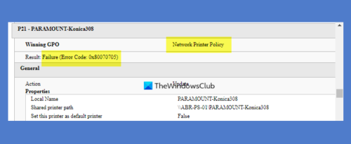 Unknown Printer driver error 0x80070705 on Windows 11