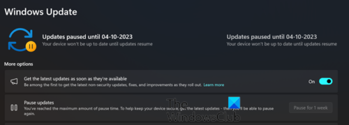 How to Pause Windows Update in Windows 11 up to 365 days