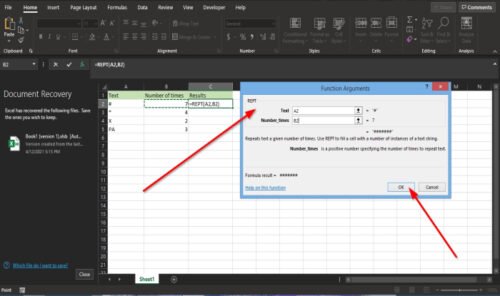 How to use the Rept Function in Excel