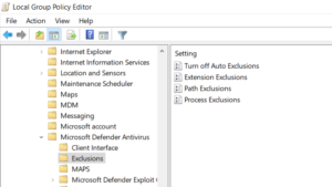 How to add a File type or Process Exclusion to Windows Security