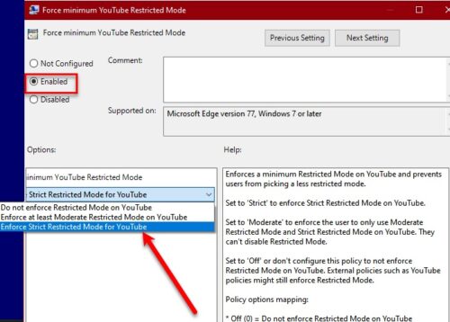 Enable and Disable YouTube Restricted Mode in Microsoft Edge