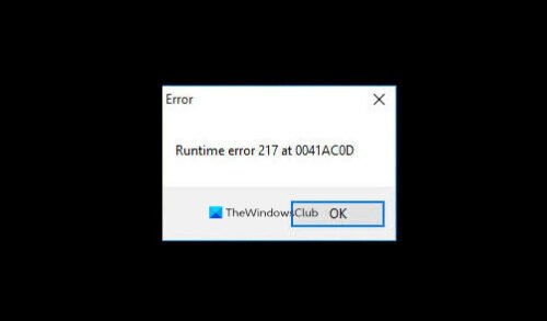 How to fix Runtime Error 217 on Windows 11