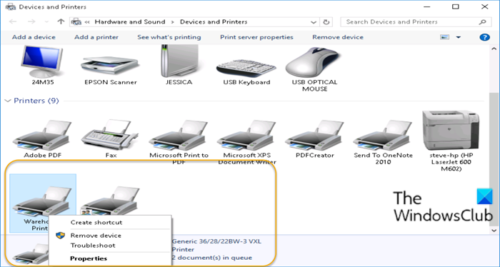 Set as default printer Context Menu item is missing in Windows