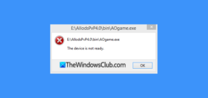 The device is not ready error while trying to connect USB Drive
