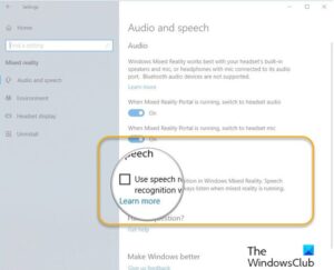 Turn On or Off Use Speech Recognition in Windows Mixed Reality