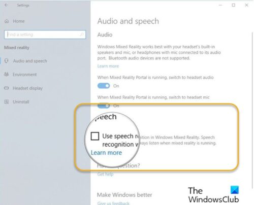 Turn On or Off Use Speech Recognition in Windows Mixed Reality