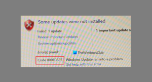 Fix 0x800f0825 Windows Update Error