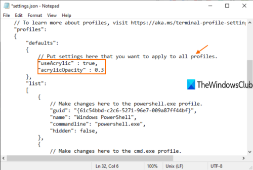 How to enable Transparent Background in Windows Terminal