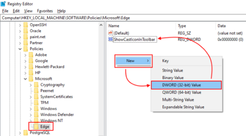 How to add Cast icon to Microsoft Edge Toolbar