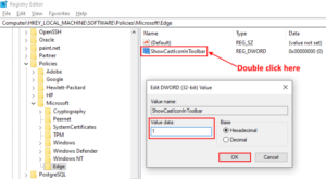 How to add Cast icon to Microsoft Edge Toolbar