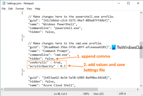 How to enable Transparent Background in Windows Terminal