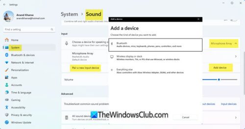 How to change Default Sound Input Device in Windows 11