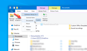 How to change Library folder template on Windows 11