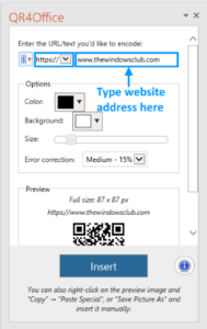 How to create a QR code in PowerPoint and Excel