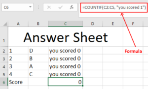 How to create a Quiz in Excel