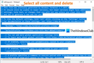 How to reset Terminal to default settings in Windows 11