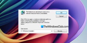 Feature you are trying to use is on network resource that is unavailable