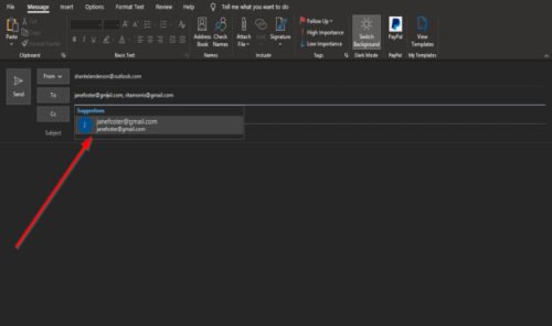 How to separate email addresses in Outlook using commas