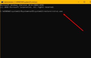 Rstrui.exe not working or recognized in Windows 11
