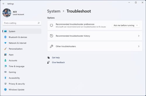 How to run Troubleshooter in Windows 11 to resolve problems