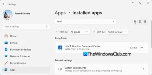 Intel Graphics Command Center not opening in Windows 11