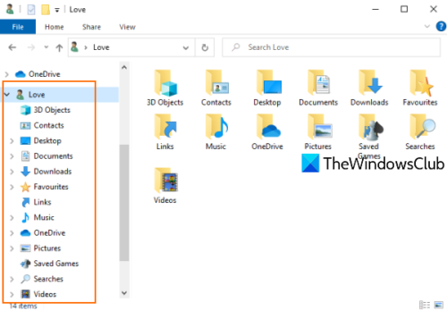 Add User Profile folder to Navigation Pane of File Explorer