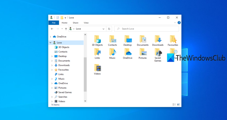 Add User Profile folder to Navigation Pane of File Explorer