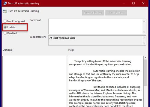 How to Enable or Disable Automatic Learning in Windows 11/10