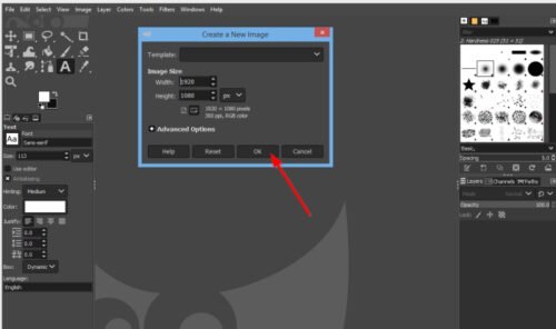 How to add text in GIMP in Windows PC