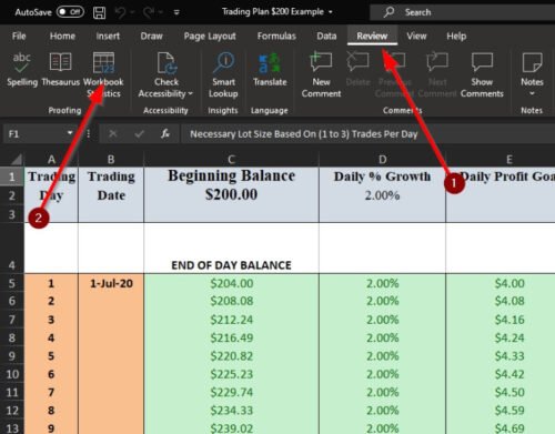 How to view and track Excel workbook statistics