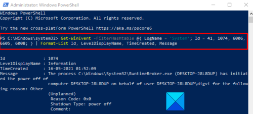 How to find cause of Unexpected Shutdown on Windows 11