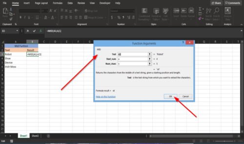 How to use the MID and MIDB function in Excel