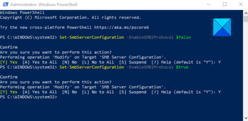 How to enable or disable SMBv2 in Windows 11/10