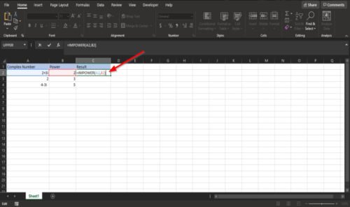 How to use IMPOWER function in Excel