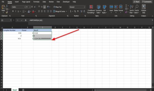 How to use IMPOWER function in Excel