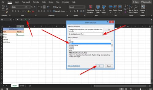 How to use the MID and MIDB function in Excel