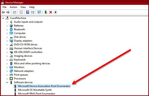 What is Microsoft Device Association Root Enumerator?