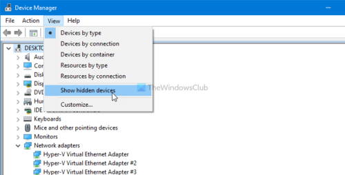 Microsoft Hosted Network Virtual Adapter missing in Device Manager