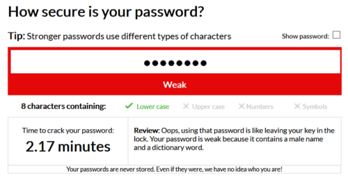 Check Strength of Password: Password Strength Checker Tools