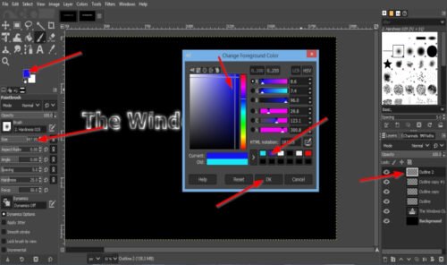 How to add Neon Glow effect Text in GIMP