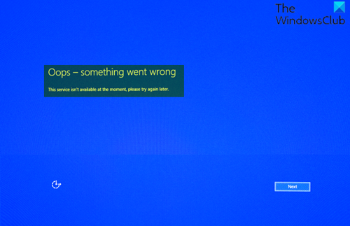 Oops, something went wrong - Microsoft Account login error